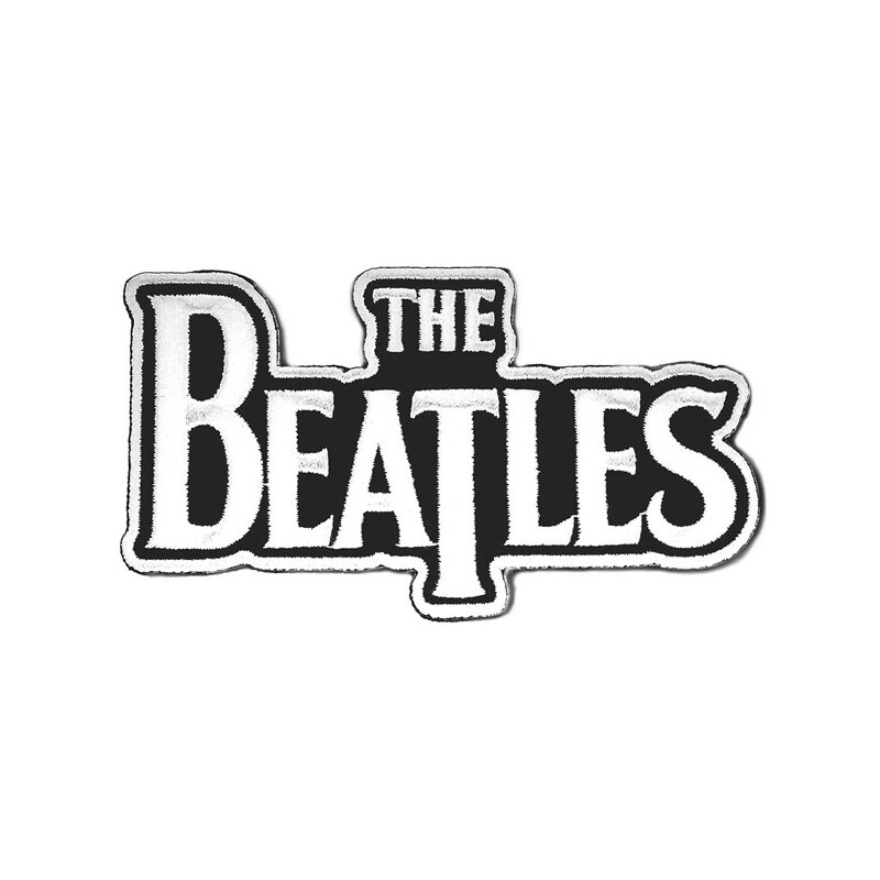 The Beatles - Drop T Logo Die Cut white on black - Patch (Aufnäher), 4,90